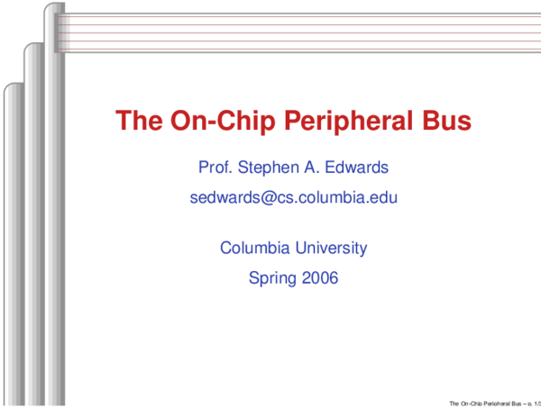 (PDF) The On-Chip Peripheral Bus