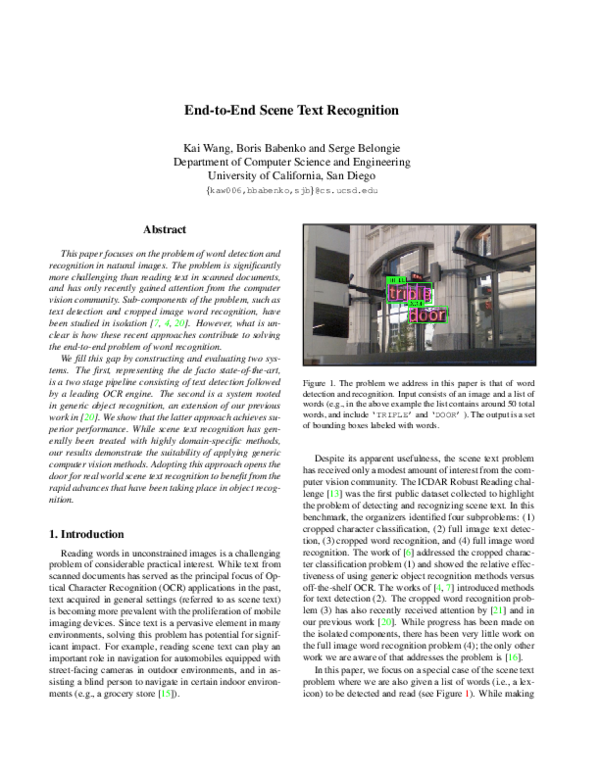 (PDF) End-to-end scene text recognition