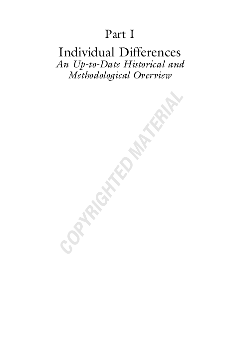 (PDF) Individual Differences and Differential Psychology