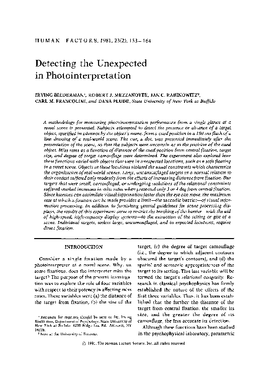 (PDF) Detecting the unexpected in photointerpretation