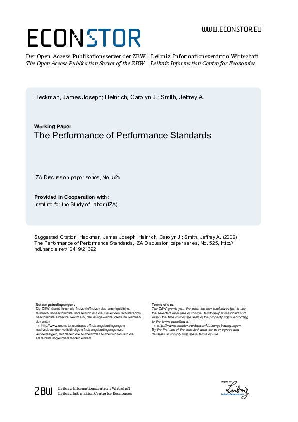 (PDF) The performance of performance standards