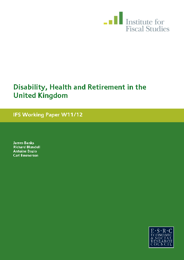 (PDF) Disability, health and retirement in the United Kingdom