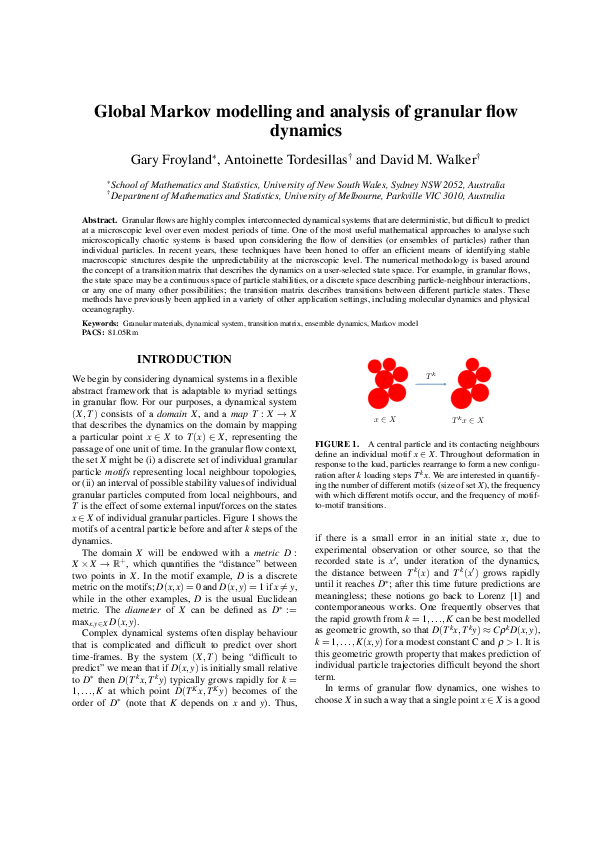 (PDF) Global Markov modelling and analysis of granular flow dynamics