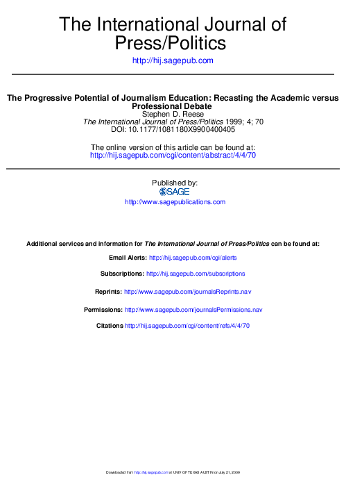 (PDF) Press/Politics The International Journal of