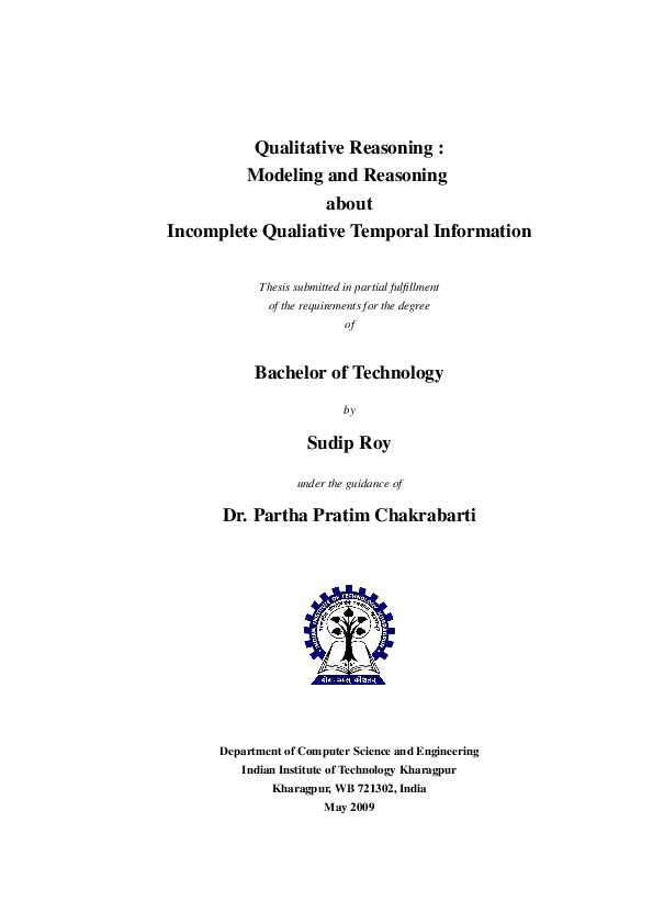 (PDF) Qualitative Reasoning: Modeling and Reasoning
