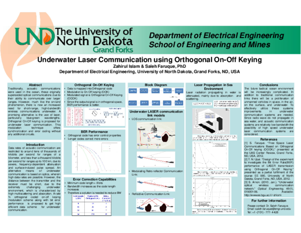 (PDF) Underwater Laser Communication using Orthogonal On-Off Keying