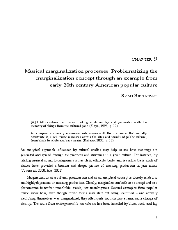 (PDF) Musical marginalization processes: Problematizing the ...