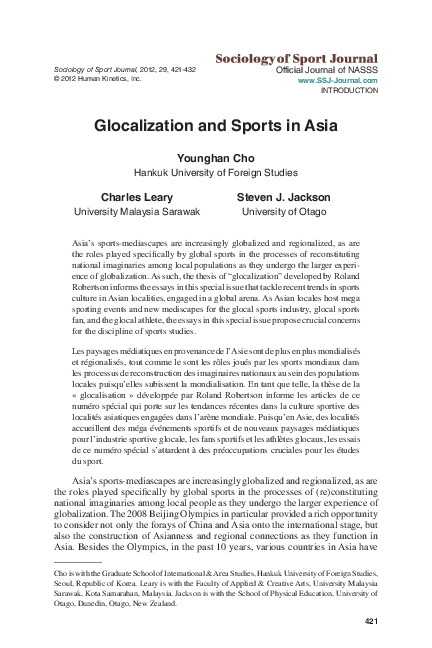 (PDF) Glocalization and Sports in Asia