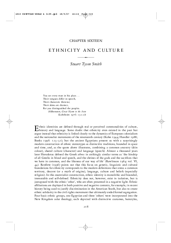 (PDF) Ethnicity and Culture