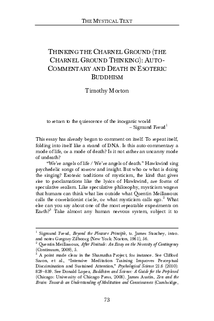 (PDF) Thinking the Charnel Ground (the Charnel Ground Thinking): Auto ...