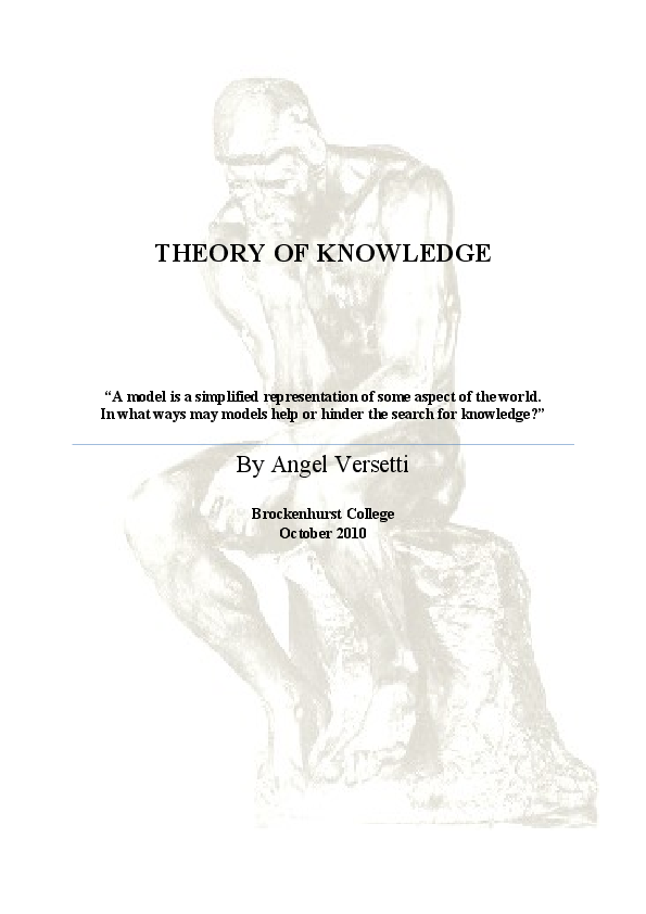 (PDF) Theory of Knowledge: In what ways may models help or hinder the ...
