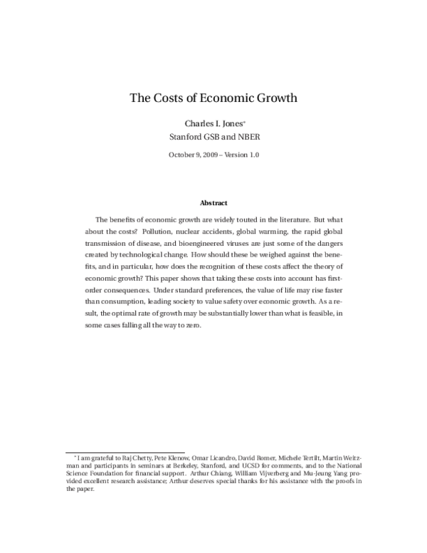 (PDF) The costs of economic growth