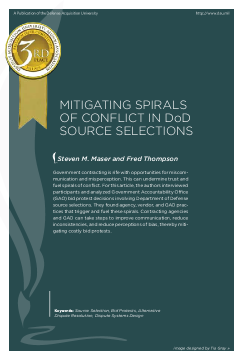 (PDF) Mitigating Spirals of Conflict in DOD Source Selections