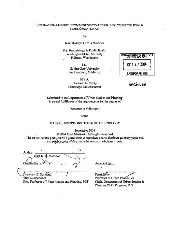 (PDF) International dispute settlement system design: analysis of the ...