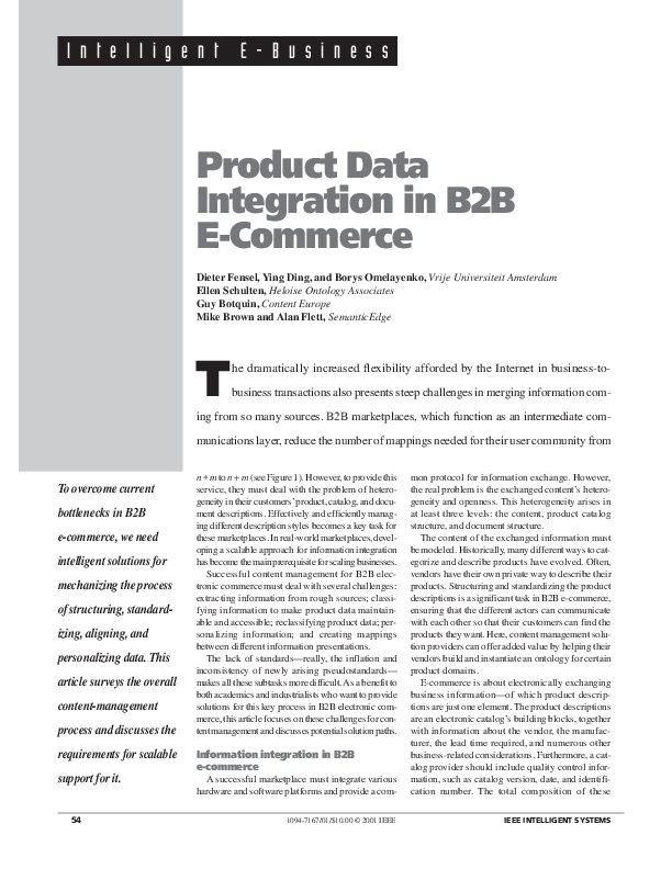 (PDF) Product data integration in B2B e-commerce