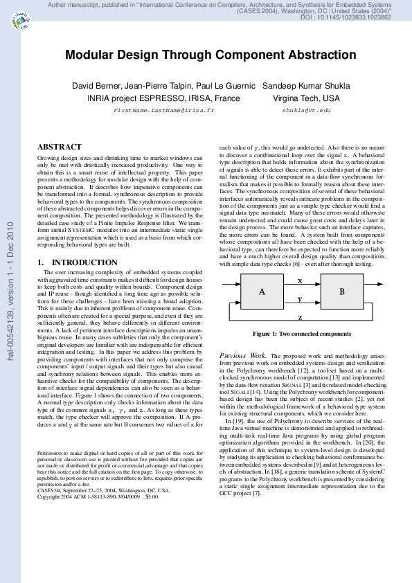 Pdf Modular Design Through Component Abstraction