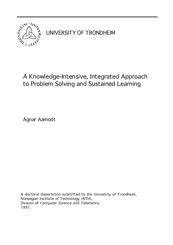 (PDF) A knowledge-intensive, integrated approach to problem solving and sustained learning