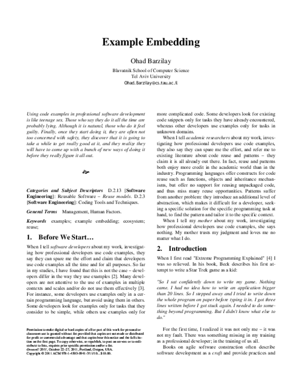 (PDF) Example embedding