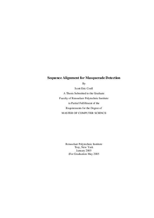 (PDF) Sequence alignment for masquerade detection