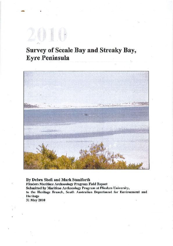 (PDF) 2010 Survey of Sceale Bay and Streaky Bay, Eyre Peninsula