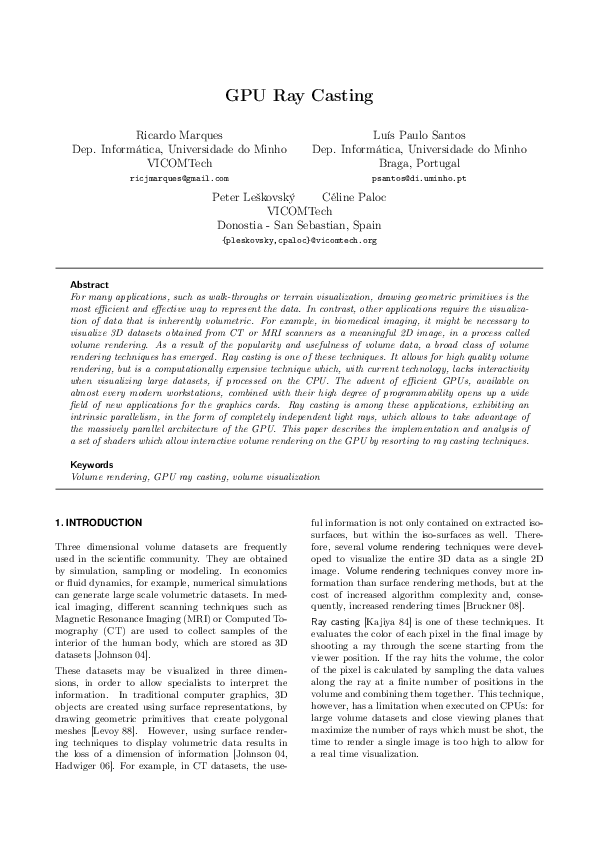 Pdf Gpu Ray Casting