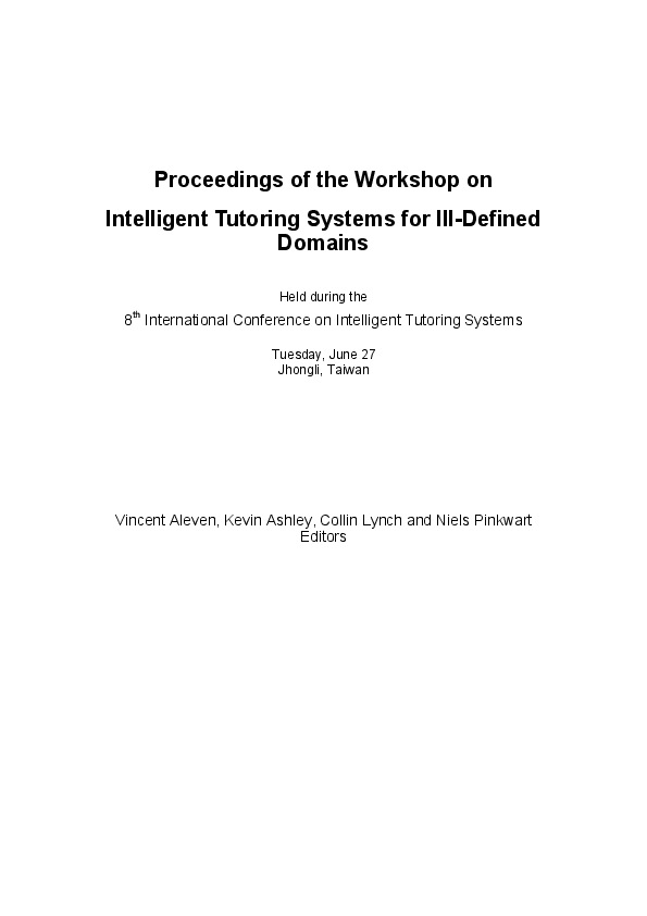 (PDF) Culture in the classroom: Challenges for assessment in ill-defined domains