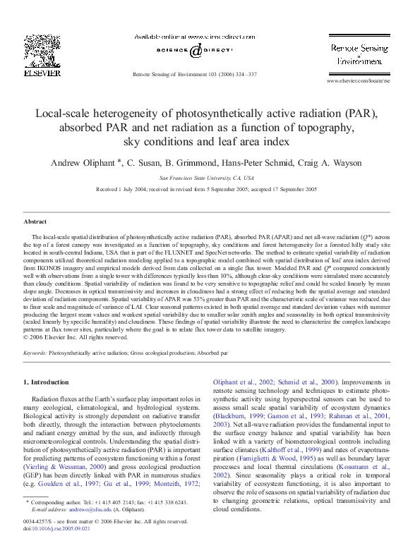 (PDF) Local-scale heterogeneity of photosynthetically active radiation ...