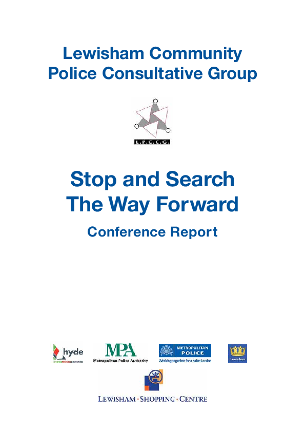 (PDF) Stop and search: the way forward-conference report