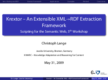 (PDF) Krextor–an extensible XML→ RDF extraction framework