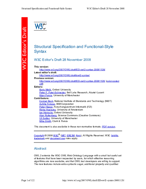 (PDF) Structural Specification and Functional-Style Syntax