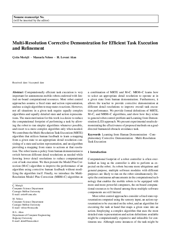 (PDF) Multi-resolution Corrective Demonstration for Efficient Task ...