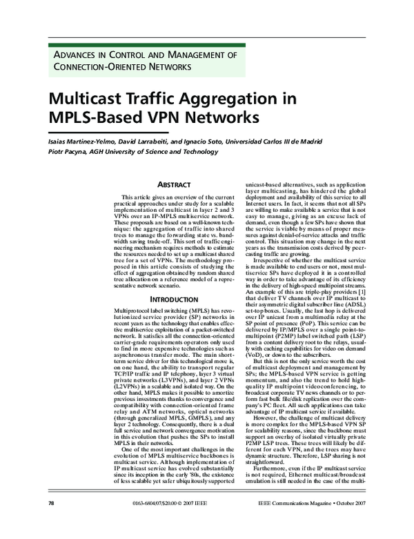 Pdf Multicast Traffic Aggregation In Mpls Based Vpn Networks