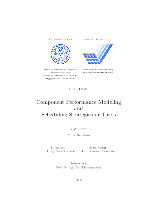 (PDF) Component performance modeling and scheduling strategies on grids