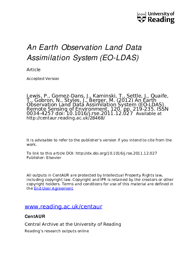 (PDF) An Earth Observation Land Data Assimilation System (EO-LDAS)