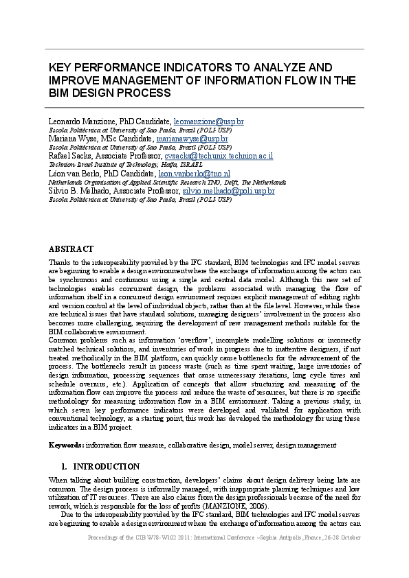 (PDF) KEY PERFORMANCE INDICATORS TO ANALYZE AND IMPROVE MANAGEMENT OF ...