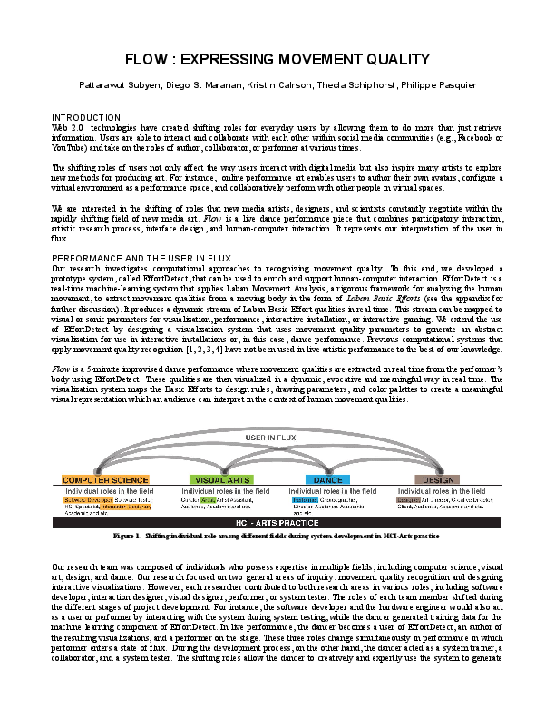 (PDF) FLOW: EXPRESSING MOVEMENT QUALITY