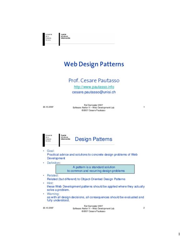 (PDF) Web Design Patterns
