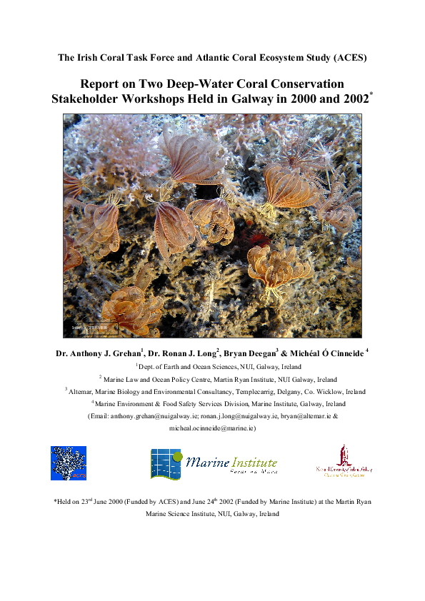 (PDF) DEEP-WATER CORALS OFF THE WEST COAST OF IRELAND