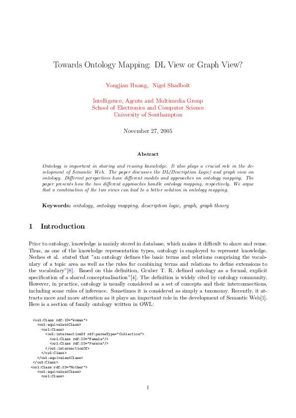 Pdf Towards Ontology Mapping Dl View Or Graph View 2834