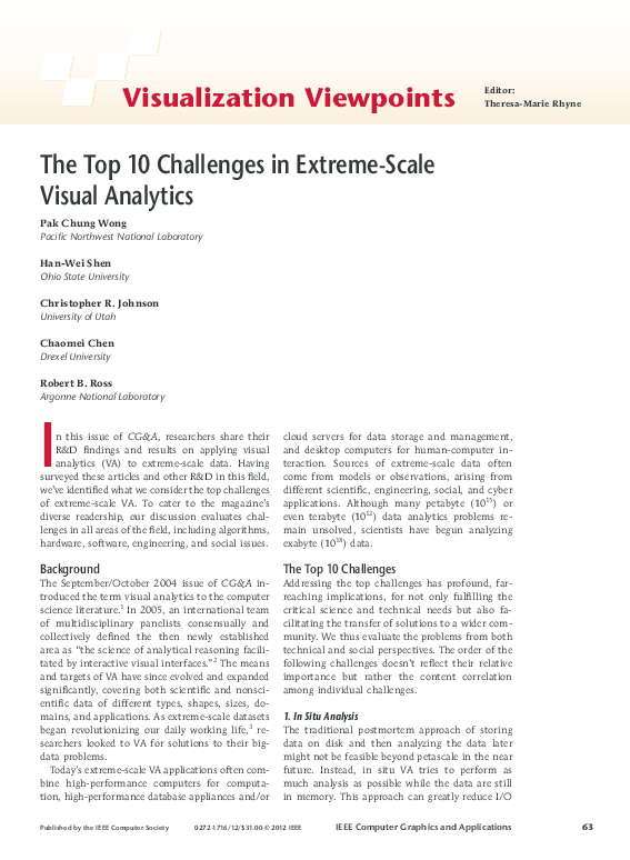 (PDF) The Top 10 Challenges in Extreme-Scale Visual Analytics