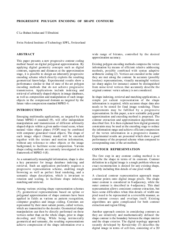(PDF) Progressive polygon encoding of shape contours