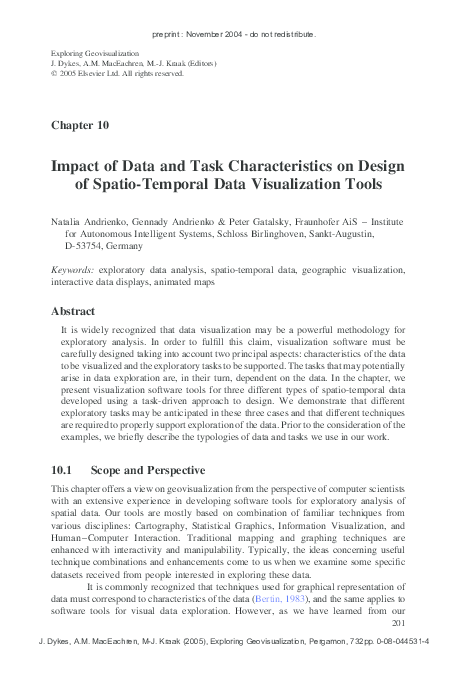 Pdf Impact Of Data And Task Characteristics On Design Of Spatio Temporal Data Visualization Tools