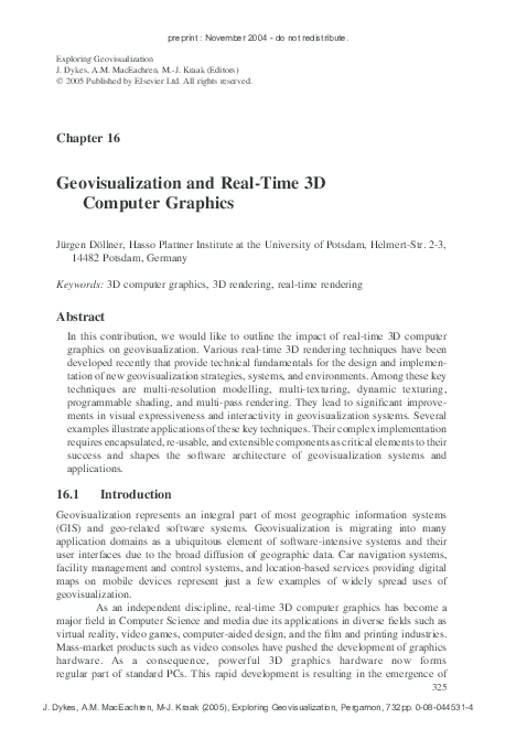 (PDF) Geovisualization and Real-Time 3D Computer Graphics