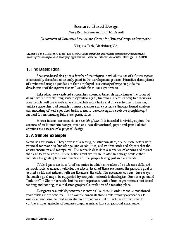 (PDF) Scenario based design