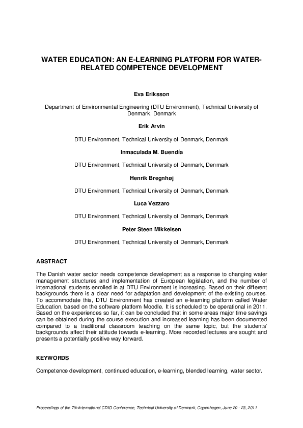 (PDF) Water Education: An e-learning platform for water-related ...