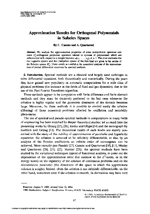(PDF) Approximation Results for Orthogonal Polynomials in Sobolev Spaces.