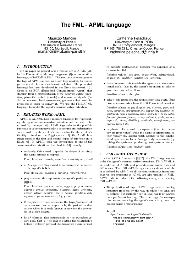 (PDF) The fml-apml language