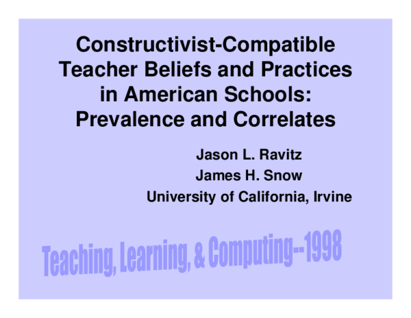 (PDF) Constructivist-compatible teacher beliefs and practices in ...