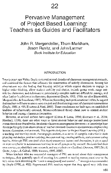 (PDF) Pervasive management of project based learning: Teachers as ...