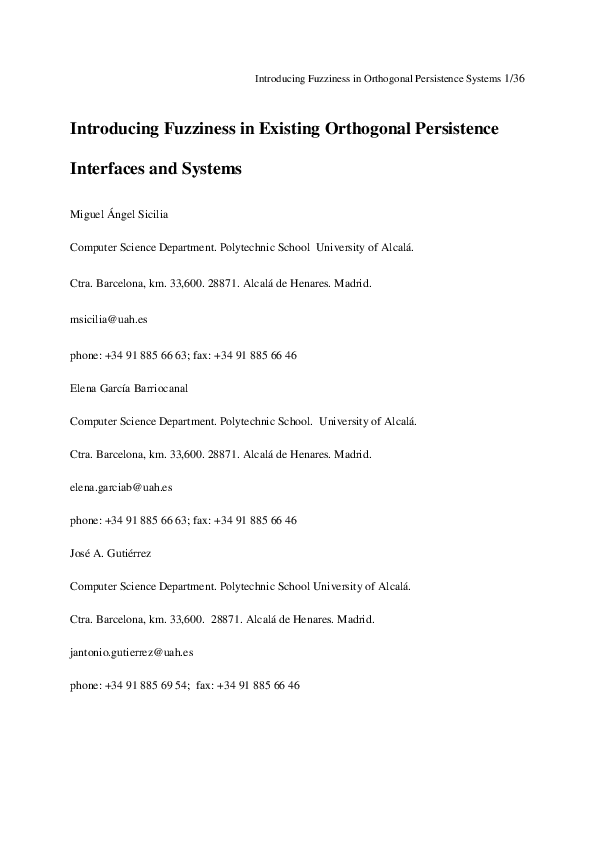 (PDF) Introducing fuzziness in existing orthogonal persistence ...